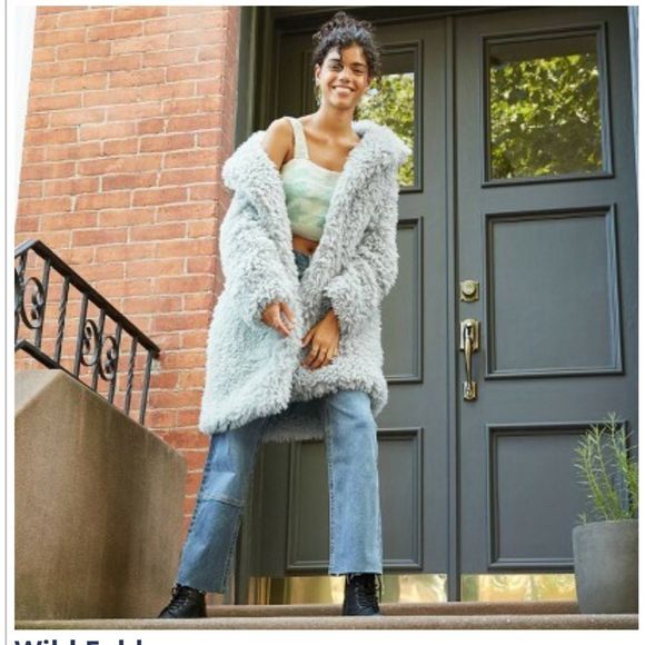 wild fable | Jackets & Coats | Nwt Fuzzy Teddy Bear Wild Fable Fur Coat ...